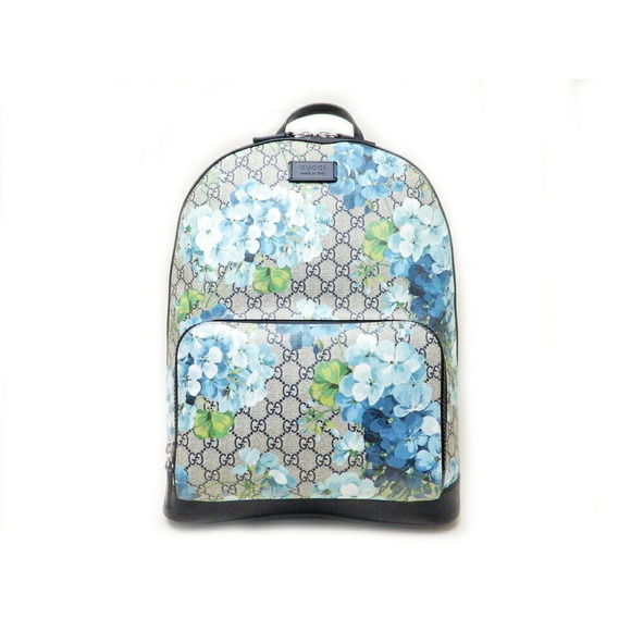 Gucci | Bags | Gucci Gg Supreme Leather Blooms Backpack Blue | Poshmark